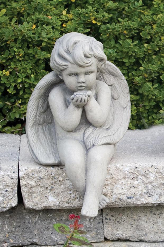 Baby Sitting Angel Blowing Kiss – Massarelli Lawn Ornaments